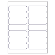 Template for Avery 72451 Classic Shape Metallic Labels 1-1/3" x 4 ...