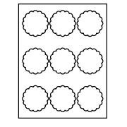 Template for Avery Presta® 94516 Round Scalloped Labels 2.5" diameter ...