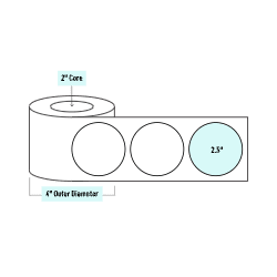 2-1/2" diameter Printable Labels - By the roll in 4 Materials | Avery