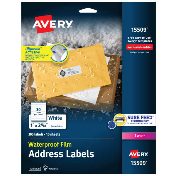 Waterproof Address Labels, 1" x 2-5/8" 15509 | Avery.com