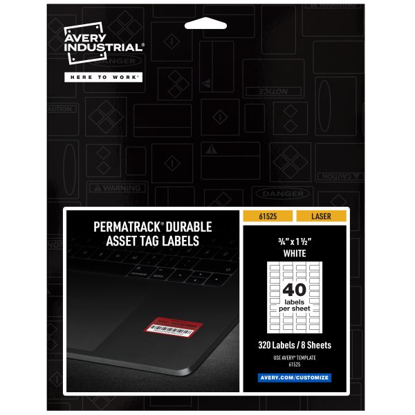 Avery® PermaTrack® White Asset Tag Labels 61525 | Avery.com