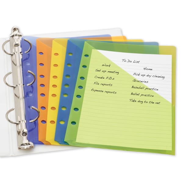 Mini Binder Pockets, Assorted Colors, 5 Total 75307 | Avery.com