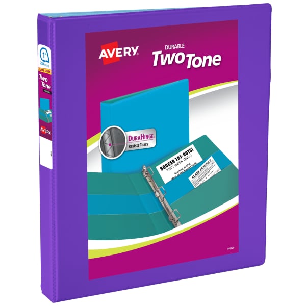 Two-Tone Binder, 1", Violet/Soft Blue 17131 | Avery
