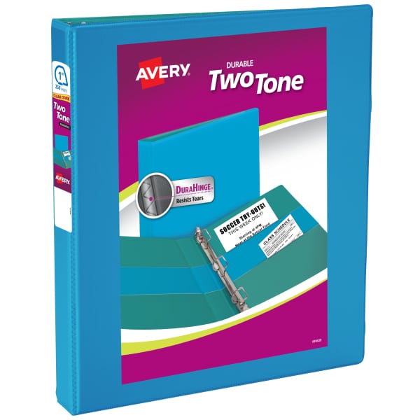 Two-Tone Binder, 1", Blue/Teal 17290 | Avery