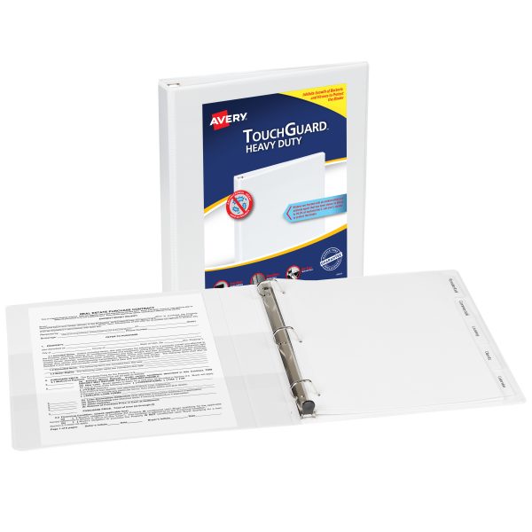 TouchGuard Binders, Heavy Duty, 1" Slant Rings 25671 | Avery.com