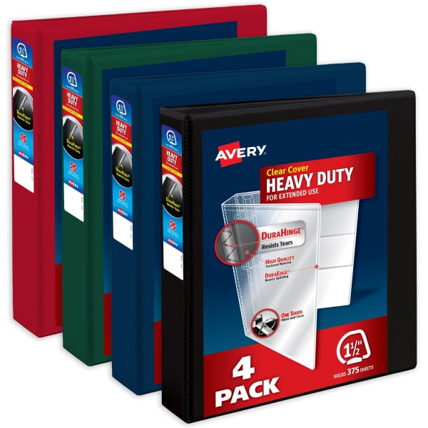 Heavy-Duty View 1-1/2" Binders, 4 Dark Binders 79635 | Avery.com