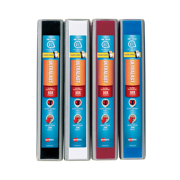 Avery Ultralast® Binder 375-Sheet Capacity, Assorted Colors (79738 ...