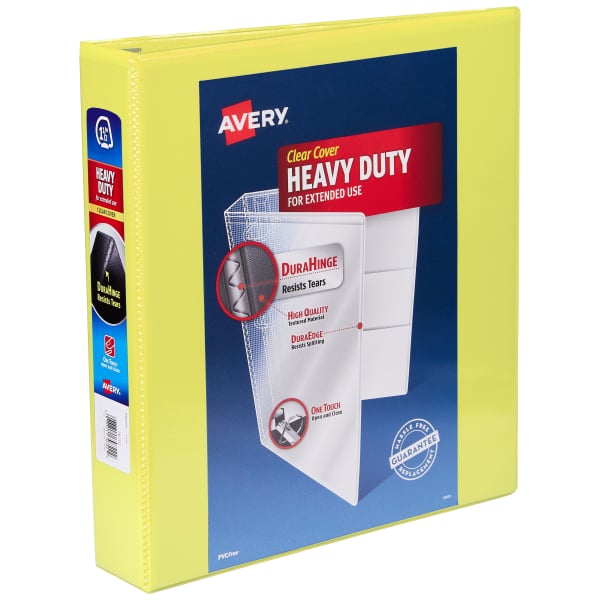 Avery® Heavy-Duty Clear View 3 Ring Binder, 1.5" Binder Slant Rings, 1 ...