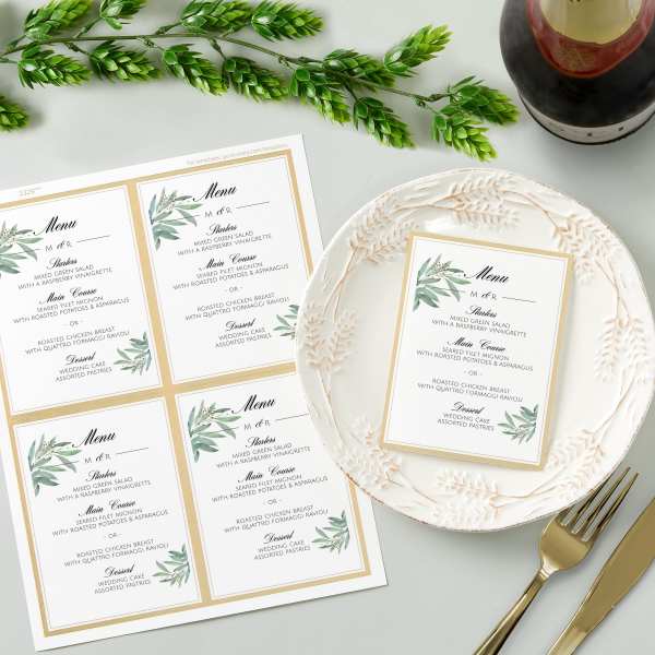 Avery® Postcards with Metallic Gold Borders, 3-15/16" x 5-3/16", 40 ...