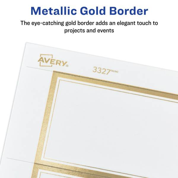 Avery® Postcards with Metallic Gold Borders, 3-15/16" x 5-3/16", 40 ...