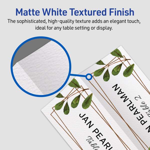 Textured Place Cards, 1-7/16" x 3-3/4", White 5011 | Avery.com