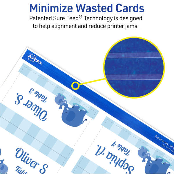 Print-to-the-Edge Tent Cards, 2" x 3-1/2", White 5302 | Avery