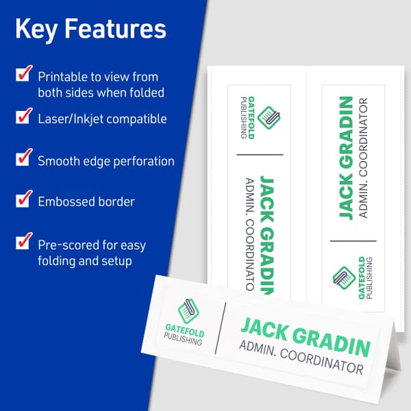 50 Embossed Tent Cards, Place Cards 3-1/2" x 11" (5309) | Avery.com