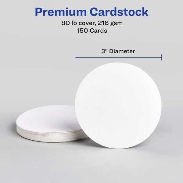 Round Business Cards, 3" Diameter, White 5328 | Avery.com
