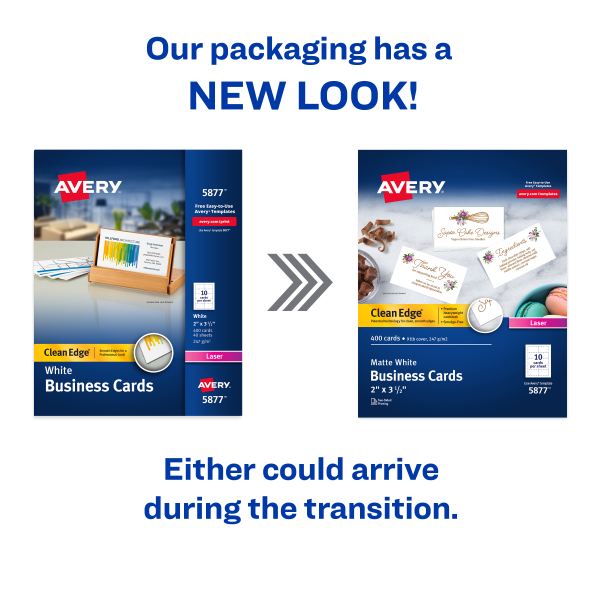 Clean Edge(R) Printable Business Cards, White 5877 | Avery.com