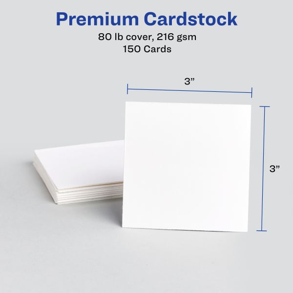 Square Cards, 3" x 3", White 35006 | Avery.com