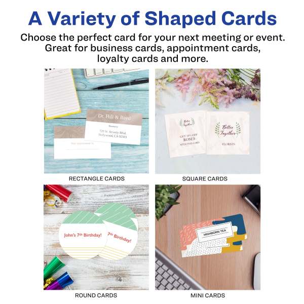 Avery® Round Cards with Sure Feed® Technology, 4" Diameter, Matte White ...