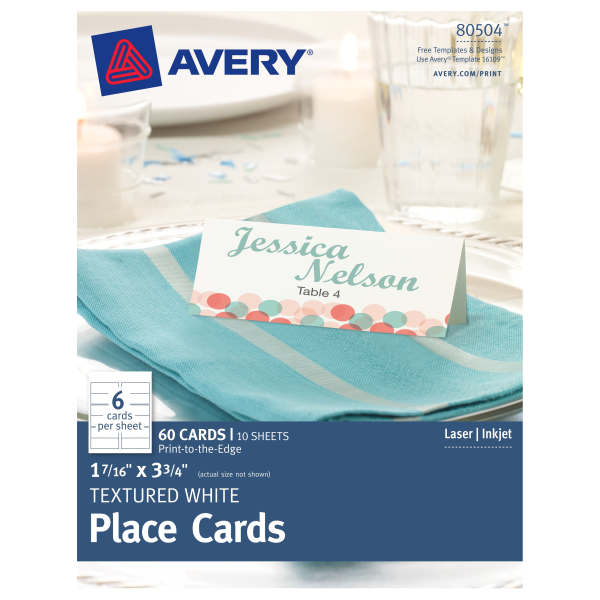 Avery Place Cards Uncoated 60 Cards (80504) | Avery.com