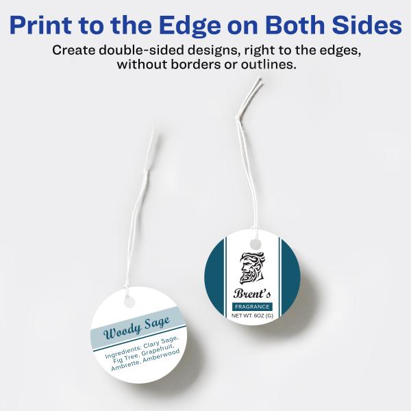 Avery® Round Tags with Sure Feed® Technology, 2" Diameter, Matte White ...