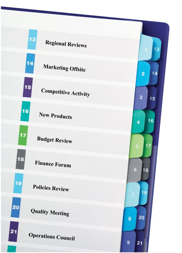 Avery® Ready Index® 24 Tab Double Column Binder Dividers, Multicolor ...