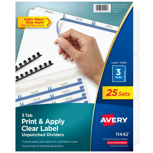 Avery Print & Apply Dividers 25 Sets (11442) | Avery.com