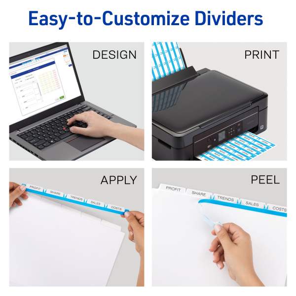Avery Print & Apply Unpunched Dividers 25 Sets (11443) | Avery.com