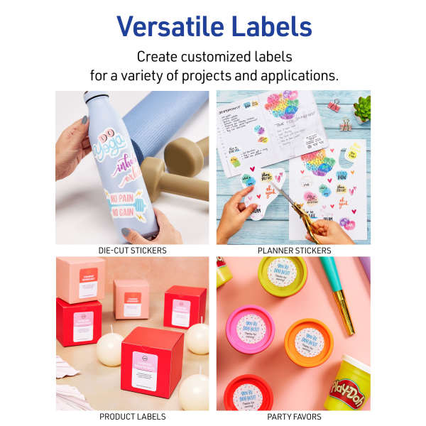 Avery Sticker Paper, Matte White, Repositionable 3383 | Avery.com