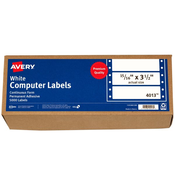 Dot Matrix Labels, 15/16" x 3-1/2", 5,000 Total 4013 | Avery.com