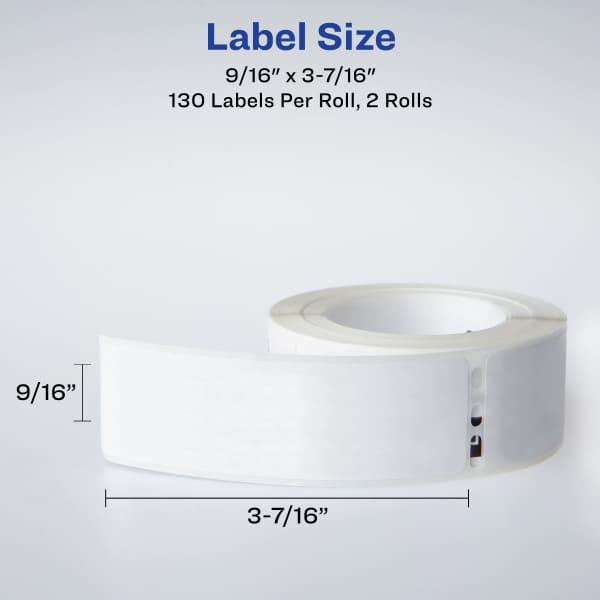 File Folder Labels for Thermal Printers, Permanent, Matte White, 9/16 ...