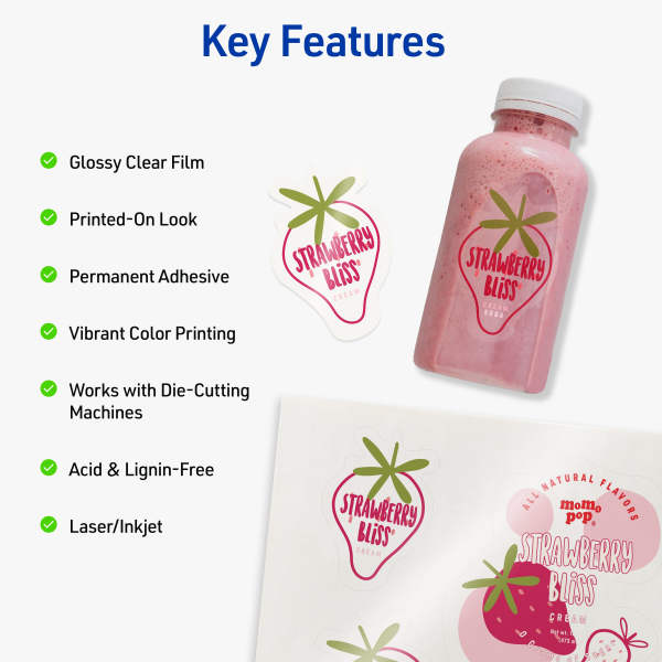 Avery Sticker Paper, Glossy Clear, Permanent 4397 | Avery.com