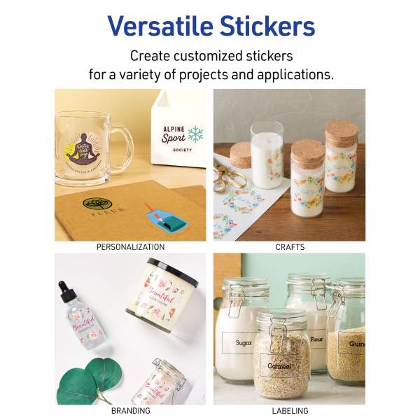 Avery Sticker Paper, Glossy Clear, Permanent 4397 | Avery