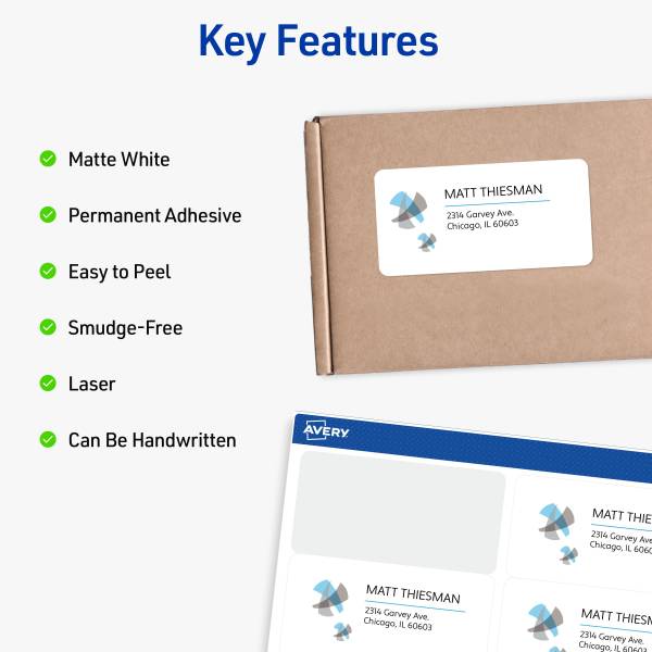 Full-Sheet Shipping Labels, 8-1/2" x 11", White 5165 | Avery.com