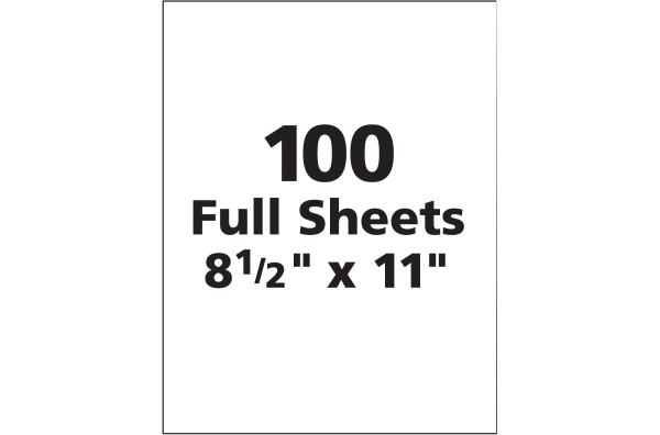 Avery® Full-Sheet Shipping Labels, 8-1/2" x 11", White, 100 Blank ...