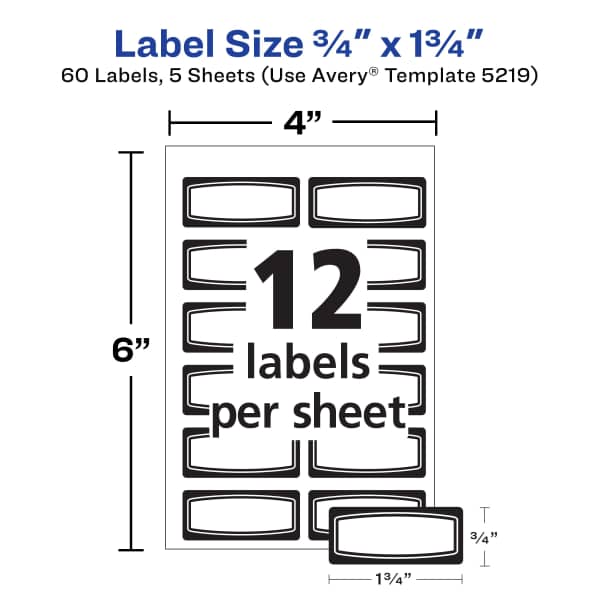 Durable ID Labels, 3/4" x 1-3/4", 60 Total 5219 | Avery.com