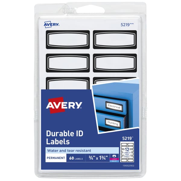 Durable ID Labels, 3/4" x 1-3/4", 60 Total 5219 | Avery.com