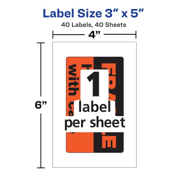 "Fragile" Shipping Labels, 3" x 5", 40 Total 5283 | Avery.com
