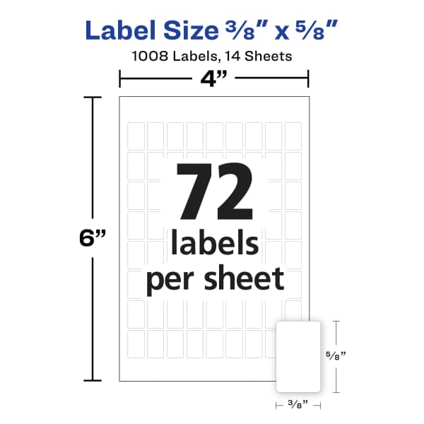 Removable Labels, 3/8" x 5/8", 1,008 Total 5414 | Avery.com