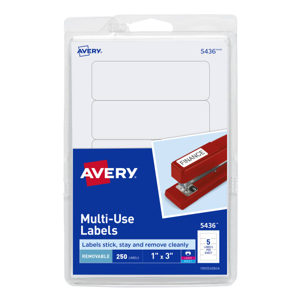 Multi-Use Removable Labels, 1" x 3" 5436 | Avery.com
