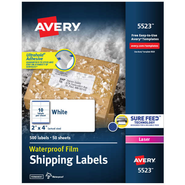Waterproof Labels, 2" x 4" 5523 | Avery.com