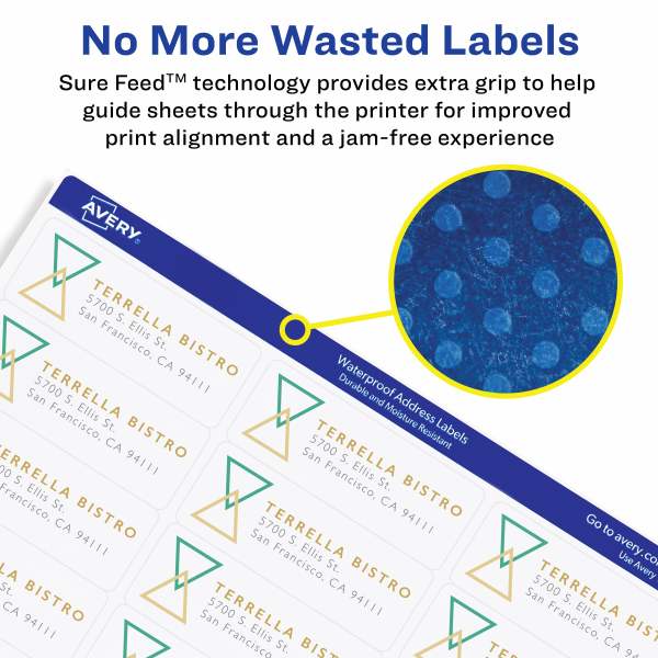 Waterproof Labels, 3-1/3" x 4" 5524 | Avery.com