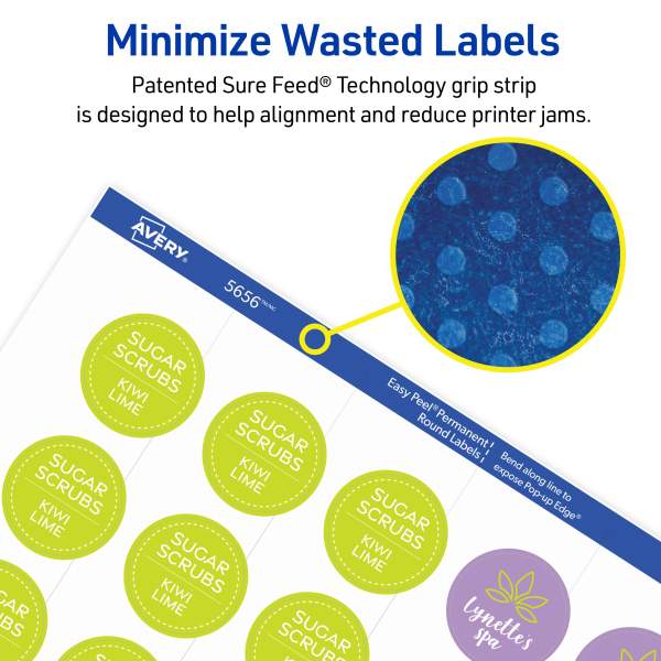 Round Labels with Sure Feed®, 1", 1,200 Labels 5656 | Avery