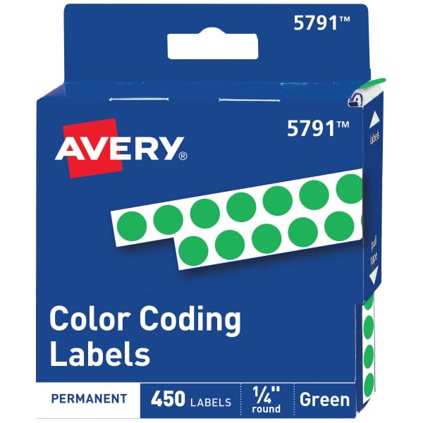 Color-Coding Dots, 1/4", 450 Total 5791 | Avery.com