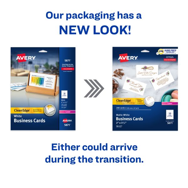 Clean Edge(R) Printable Business Cards, White 5871 | Avery.com