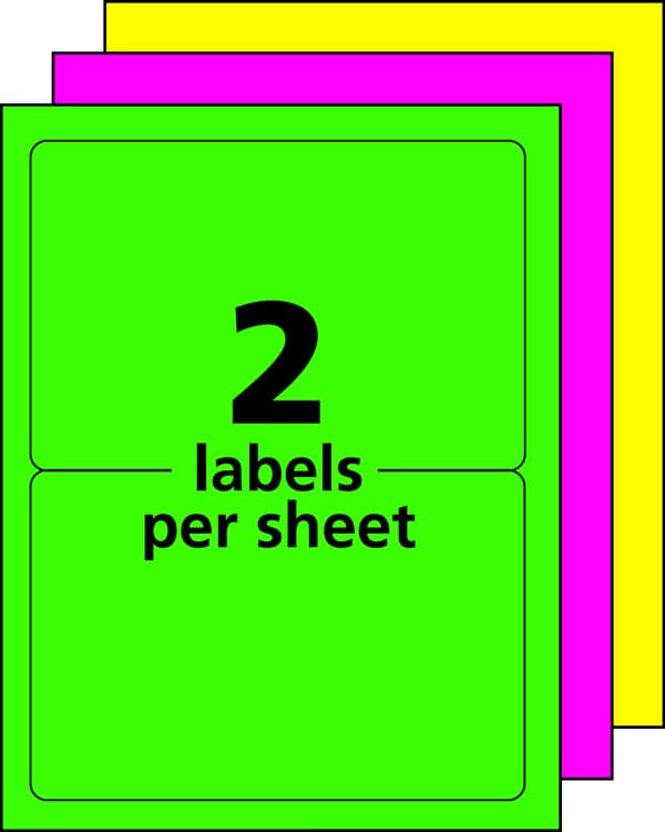 Assorted Neon Shipping Labels, 5-1/2" x 8-1/2" 5944 | Avery.com