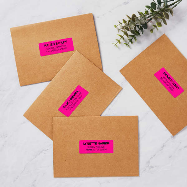 Neon Pink Address Labels, Sure Feed, 1" x 2 5/8" 5970 | Avery.com