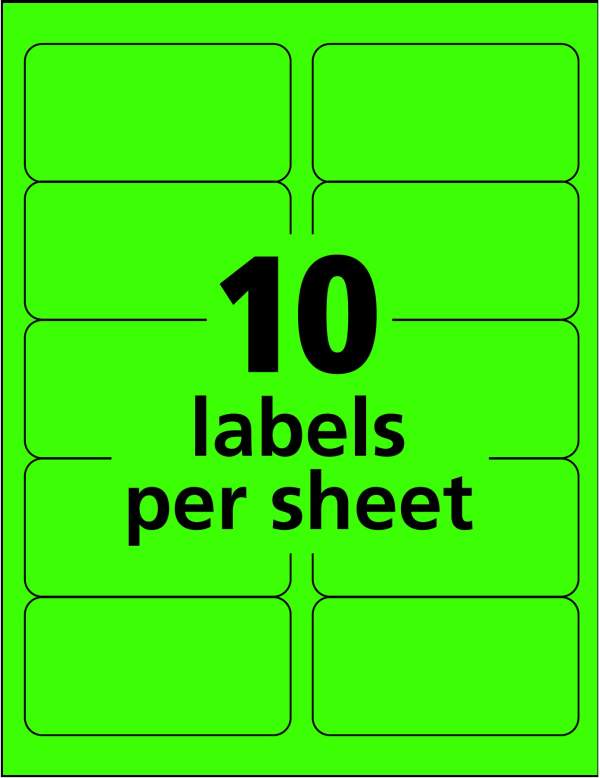 Neon Green Shipping Labels, Sure Feed, 2"x4" 5976 | Avery.com