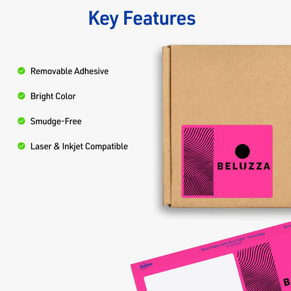 Assorted Neon Address Labels, Sure Feed, 2-1/4" 5995 | Avery.com