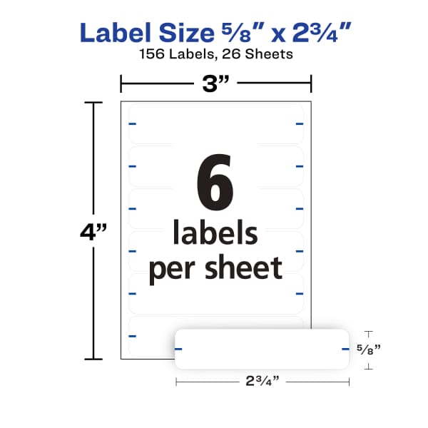 File Folder Labels, 5/8" x 2-3/4", 156 Total 6141 | Avery.com
