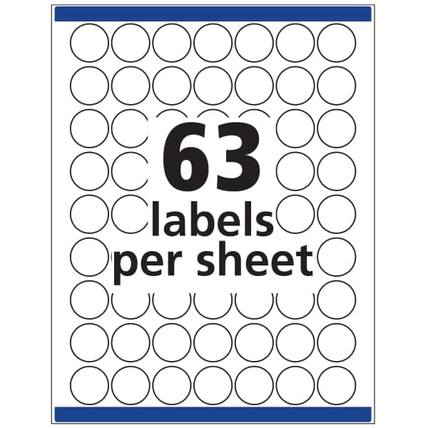 White Removable Labels with Sure Feed, 1" 6450 | Avery
