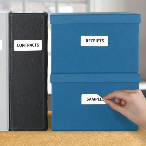 White Removable Labels with Sure Feed, 1" x 2 5/8" 6460 | Avery